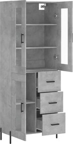 Skříň highboard betonově šedá 69,5x34x180 cm kompozitní dřevo 3198605
