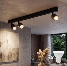 LED Bodové svítidlo TOP 3xGU10/10W/230V černá