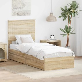 Postel s úložným prostorem se zásuvkou Sonoma dub 75 x 190 cm 3411259