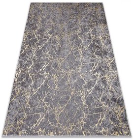 Dywany Luszczow Dětský kusový koberec MIRO 11111.2103 pratelný  Mramor, glamour protiskluz, tmavošedý / zlatý Rozměr koberce: 80 x 150 cm