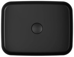 Sapho, INFINITY RECTANGLE keramické umyvadlo na desku, 50x36 cm, černá, 10NF65050-2N