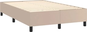 Box spring postel matrace a LED cappuccino 120x200cm umělá kůže 3135818