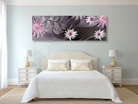 Obraz květiny na nádherném pozadí - 135x45 cm