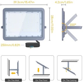 Aigostar - LED Reflektor LED/200W/230V šedá 6500K IP65