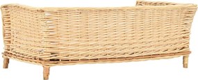 Pelíšek pro psy s poduškou 90 x 54 x 35 cm přírodní vrba 170775