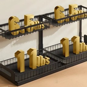 2vrstvá drátěná výsuvná skříňka pod dřezový koš Organizér 27,2 × 36,1 cm 2ks