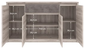 Kondela Komoda 4D1S, kaštan nairobi/onyx, JESI