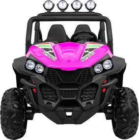 Ramiz Terénní bugina pro děti růžová + pohon 4x4 + dálkové ovládání + nosič zavazadel + rádio MP3 + LED