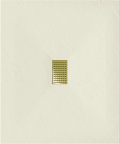 Mexen Hugo, obdélníková sprchová vanička, SMC, 120x100cm, béžová, zlatá krytka, 42691012-G