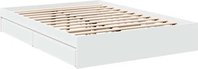 Rám postele se zásuvkami bílý 135 x 190 cm kompozitní dřevo 3280692