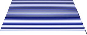Náhradní plachta na markýzu modrá a bílá 450 x 350 cm polyesterová 311920