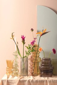 Skleněná váza střední vanilkově žlutá Present Time