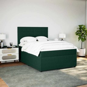 Box spring postel s matrací tmavě zelená 160x200 cm samet 3292385