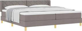 Postel s boxspringem s čelo Taupe 200 x 200 cm textil 3341381