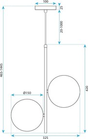 Toolight Závěsné moderní osvetlení Minimalist G118-2CP zlaté