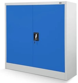 JAN NOWAK - Kovová policová skříň se zámkem BETA eco - šedá/modrá - rozměr 93x90 cm - 3D7040