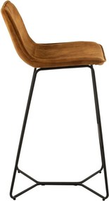 Okrová sametová barová stolička Barchair Isabel Ochre - 57*48*103cm