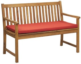 Zahradní lavice 120 cm VESTFOLD (dřevo) (tmavě červený podsedák). 1022845