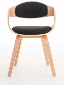 Jídelní židle Egdware - dřevo a látkový potah | přírodní a tmavě šedá