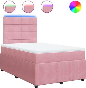 Box spring postel s matrací růžová 120 x 200 cm samet 3294615