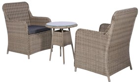 44149 vidaXL 3dílný bistro set s poduškami hnědý polyratanový