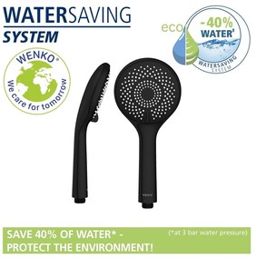 Černý sprchový set z nerezové oceli 70 cm Water Saving – Wenko