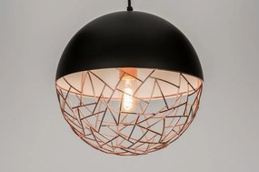 Závěsné industriální designové svítidlo nad stůl Signature Combino Nero and Copper