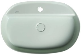 Isvea Infinity Oval keramické umyvadlo 60 x 40 cm na desku zelená 10NF65060-2T