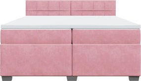 Box spring postel s matrací růžová 200x200 cm samet 3288707