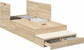 Rám postele s úložným prostorem se zásuvkou Sonoma dub 100 cm 3335615