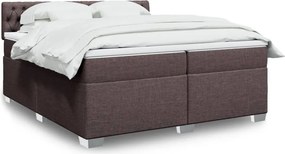 Box spring postel s matrací tmavě hnědá 200x200 cm textil 3286005