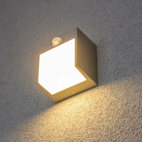 Brilagi -LED Venkovní nástěnné svítidlo se senzorem TERNI LED/12W/230V šedá IP44