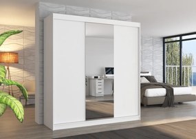 Šatní skříň s posuvnými dveřmi Santiago - 200 cm Barva: Bílá