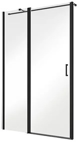 Besco Jednokřídlé sprchové dveře EXO-C BLACK 100x190 (110x190, 120x190) pro instalaci do niky Varianta: šířka: 120 cm, orientace: Univerzální, kód produktu: EXO-C BLACK 120 T, profily: černá, výplň: transparent
