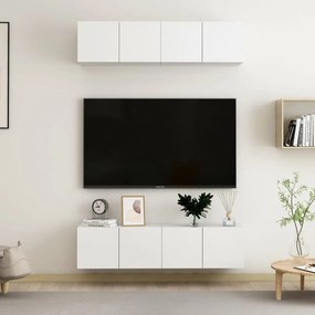 TV stolky 4 ks bílé 60 x 30 x 30 cm kompozitní dřevo 3074450