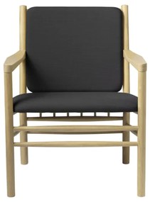 Židle J147 z dubového masivu - textilní potah barva potahu:: tmavě šedá, Barva rámu:: světlý dub
