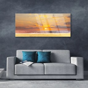 akrylový obraz Moře Pláž Slunce Krajina 125x50 cm