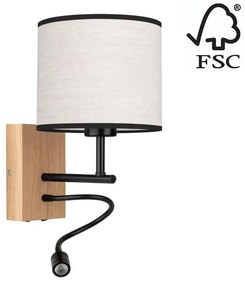 Spot-Light | Spot-Light 67291974 - LED Nástěnná lampa BOHO 1xE27/25W/230V + LED/1W/230V dub | SP1013