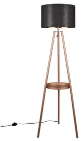 Hnědá stojací lampa s poličkou (výška 152 cm) Colette – Trio