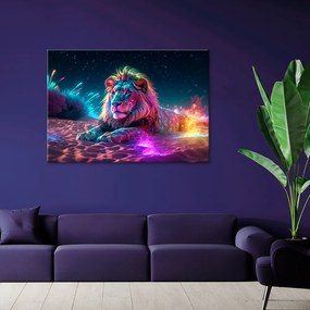 Gario Obraz na plátně Noční obloha a lev Rozměry: 60 x 40 cm