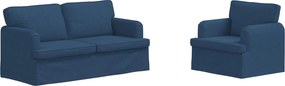 Set pohovek 2 ks Modrá textil 3407566