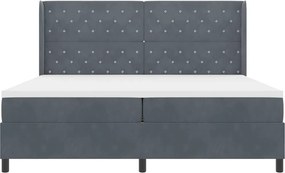 Postel s boxspringem s matrací Tmavě šedá 200 x 200 cm samet 3341973