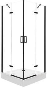 Novoterm Čtvercový sprchový kout NV-Flow 90x90 černá/transparent + vanička