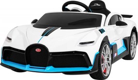Ramiz Dětské autíčko na baterie Bugatti Divo bílé + dálkové ovládání + EVA kola + pomalý start + LED + MP3