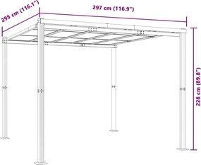 Zahradní altán antracitový 3x3 m Hliník 3217060