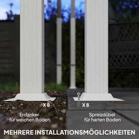 Pergola 3 x 4 m s posuvnou střechou, magnetické zámky, UV30+ Béžová barva