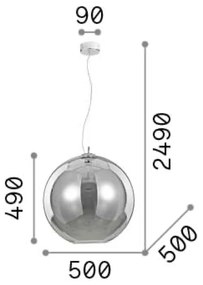 Ideal Lux Závěsné svítidlo NEMO SP1 D50 FUME'