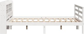 Rám postele s čelem bílý 150x200 cm masivní borovice 3306687