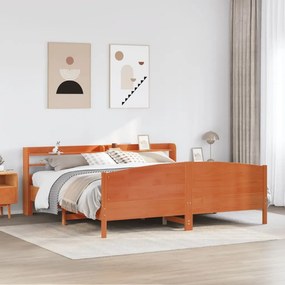 Postel bez matrace voskově hnědá 200 x 200 cm masivní borovice 3306956