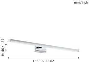 Eglo 79533 - LED Koupelnové osvětlení zrcadla SARNOR 11W/230V 60 cm IP44 chrom